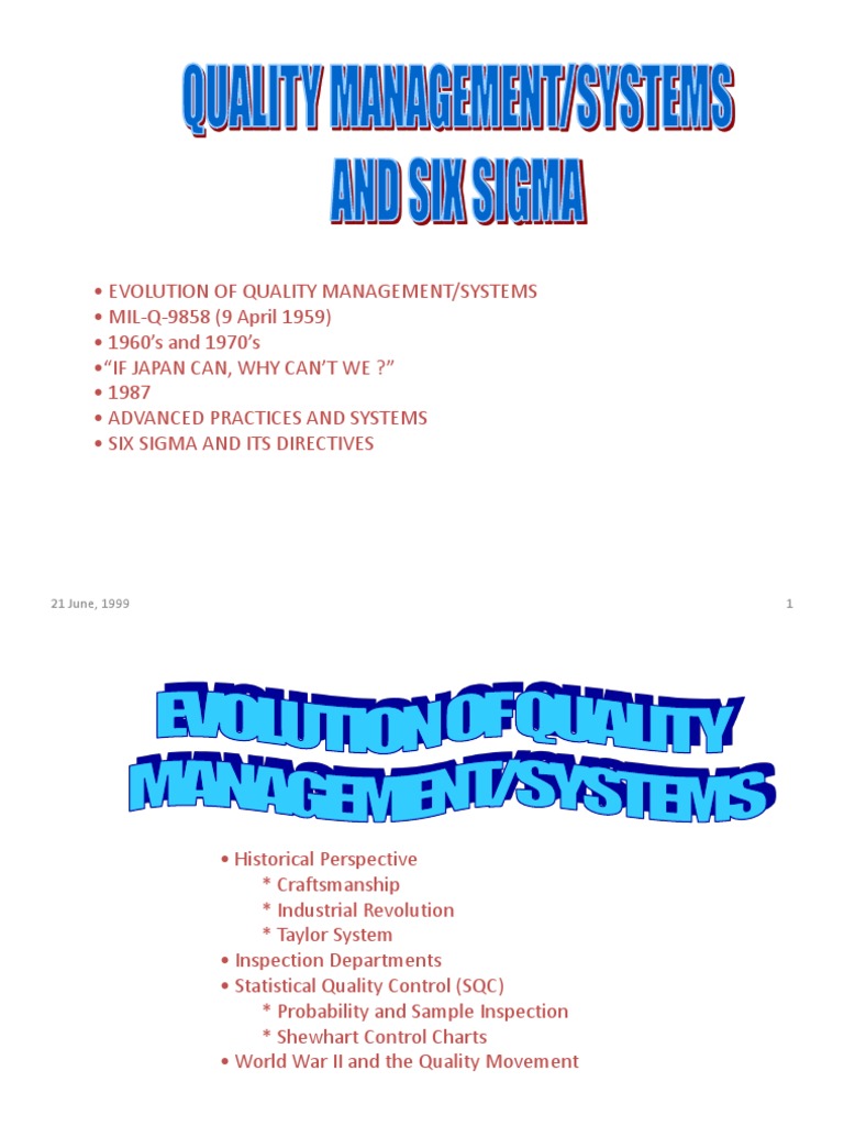 Evolution of Quality Management Systems | PDF | Quality Management ...
