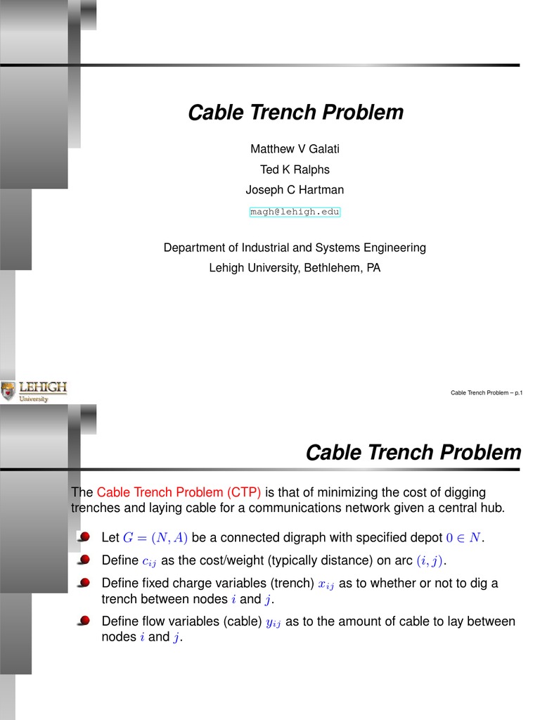 Cable Trench Problem | Routing | Discrete Mathematics