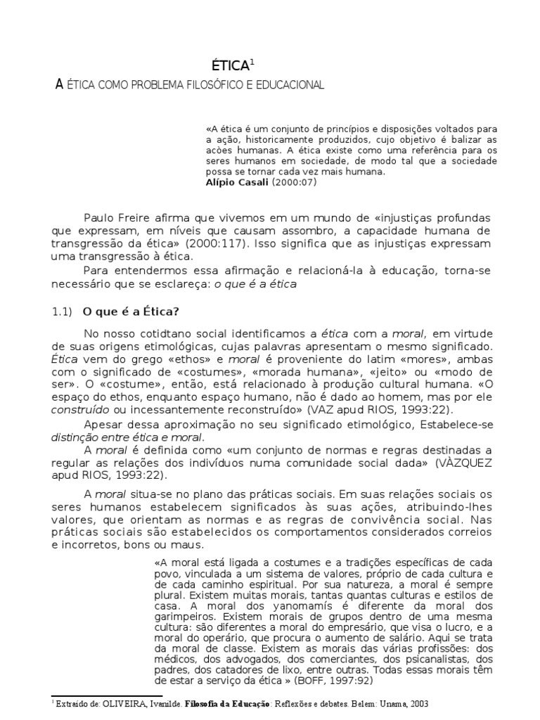 ÉTICA Ivanilde Apoluceno | PDF | Moralidade | Liberdade