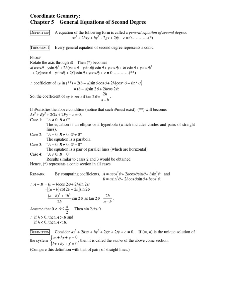 Second Degree Equation | PDF | Manifold | Teaching Mathematics