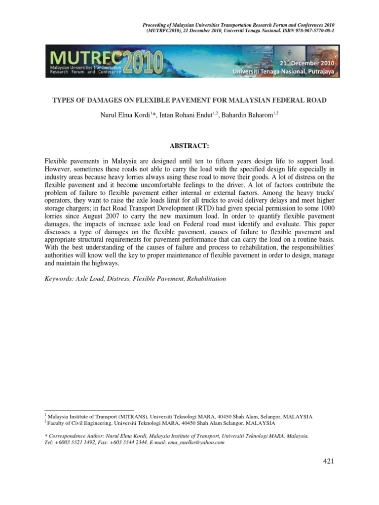 Flexible Pavement Damage in Malaysia | PDF | Road Surface | Asphalt