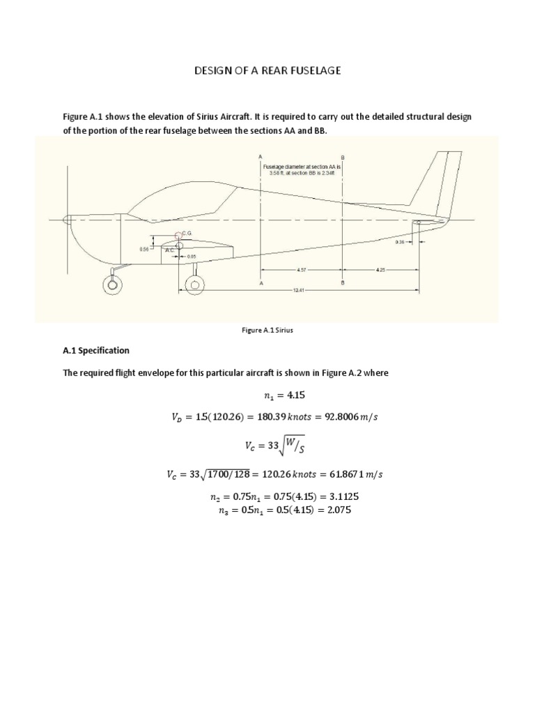 Rear Fuselage Design Calculations | PDF | Flight Dynamics (Fixed Wing ...