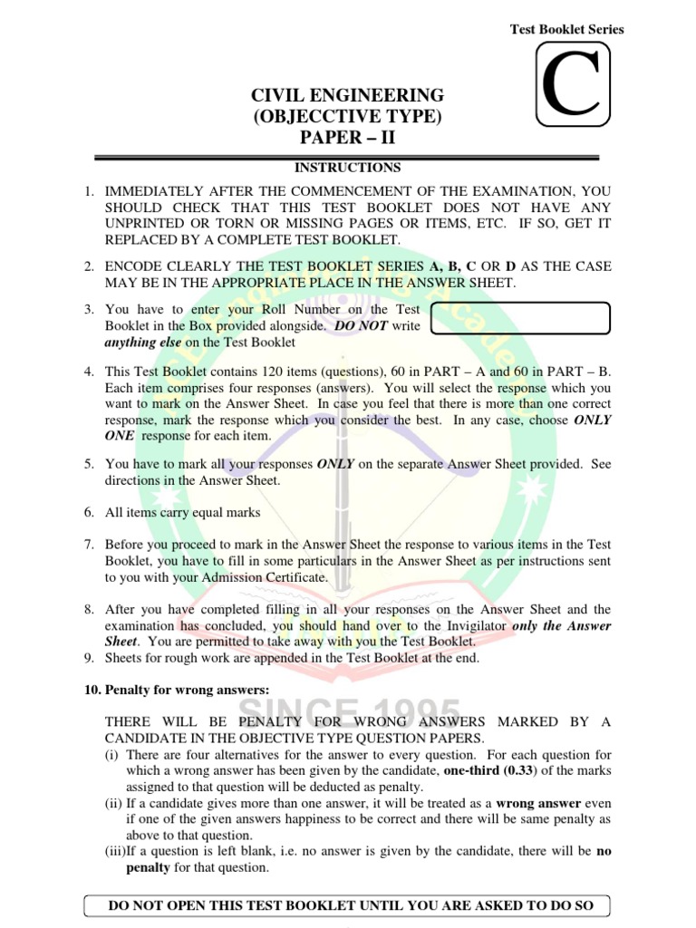 IES 2012 Exam Civil Engineering Paper II Solved With Answer Key | PDF ...