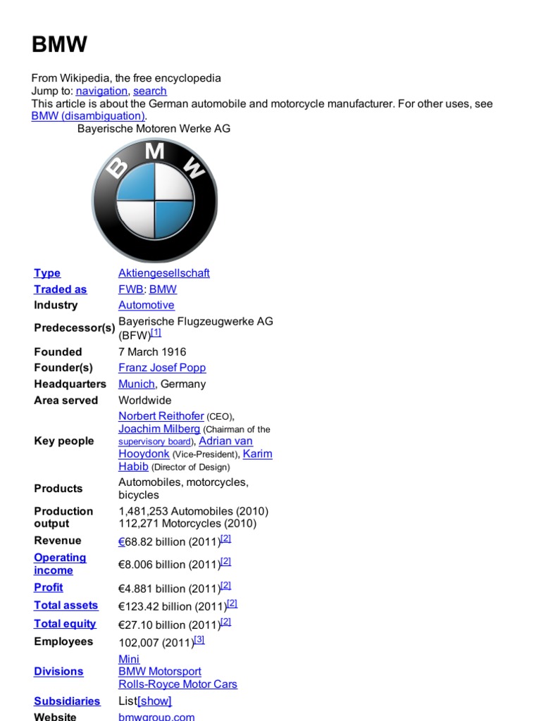 BMW | PDF | Bmw | Formula One