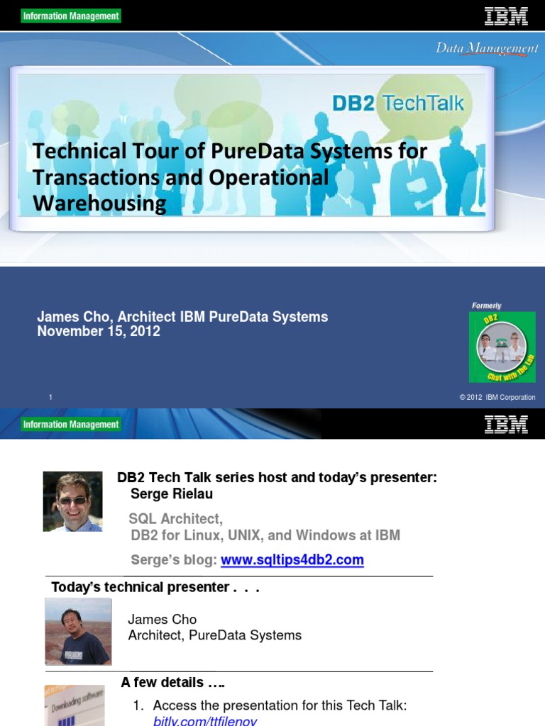 DB2 Tech Talk PureData Systems Presentation PDF | PDF | Ibm Db2 ...