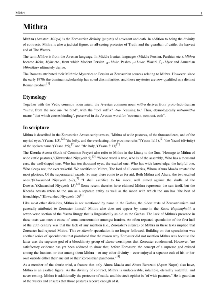 Mithra | PDF | Zoroastrianism | Dualism