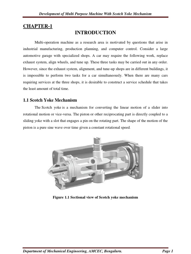 Multi-Purpose Machine with Scotch Yoke | PDF | Electric Motor | Engines