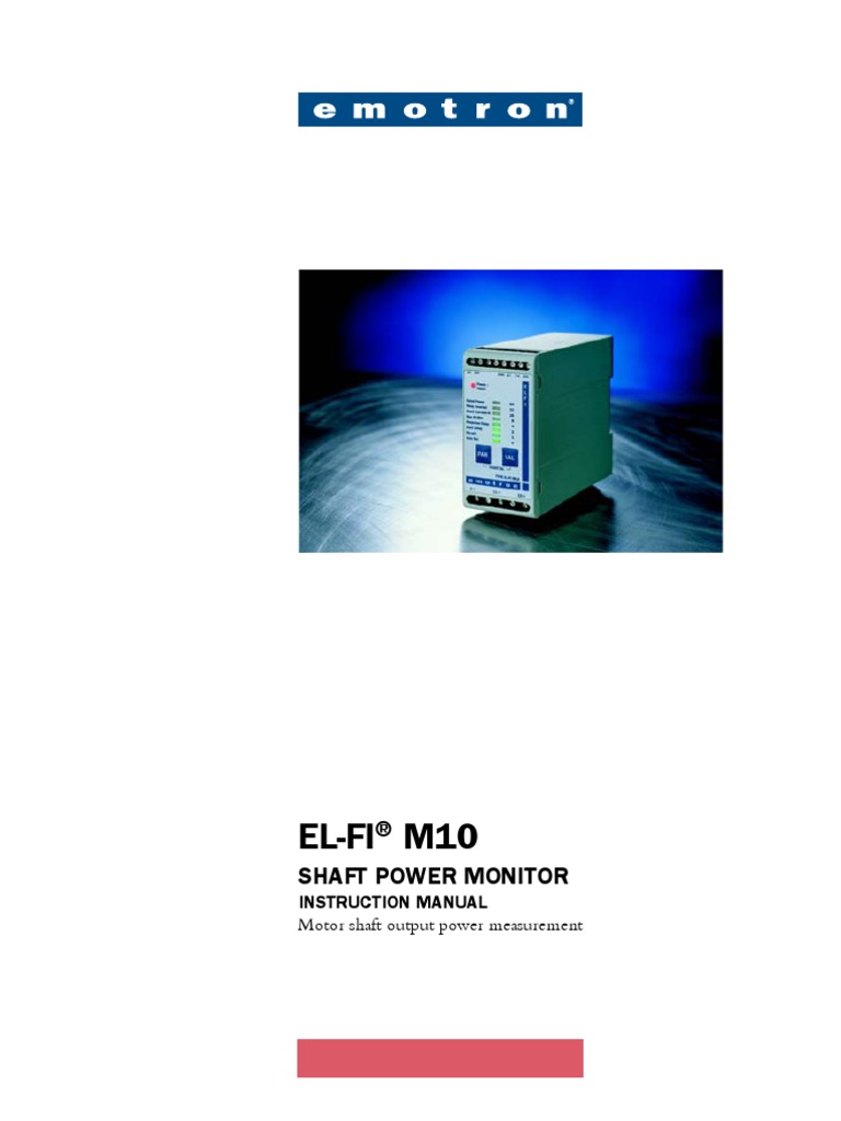 Emotron Shaft Power Monitor m10 Instruction Manual 01-2550-01 r2 ...