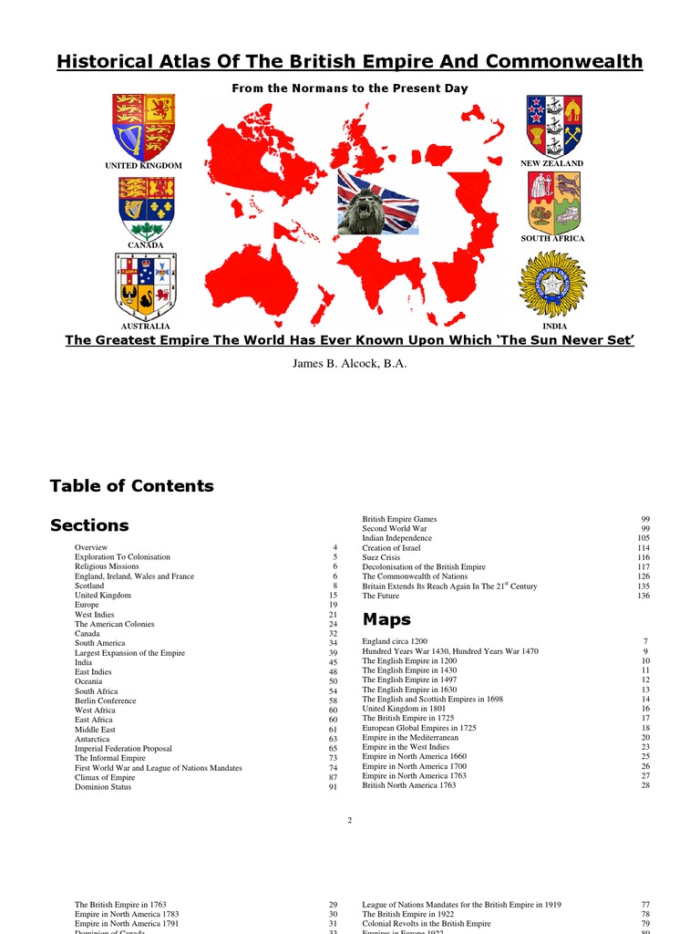 Atlas of British Empire and Commonwealth | PDF | British Empire ...
