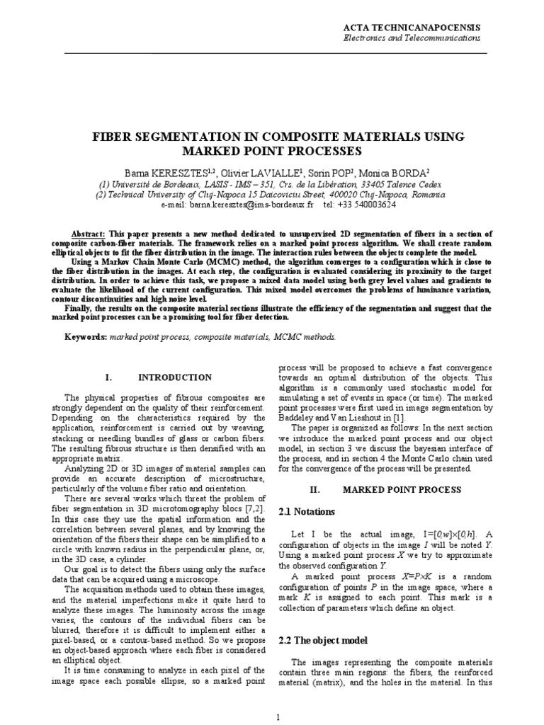 Fiber Segmentation in Composite Materials Using Marked Point Processes | PDF | Image ...