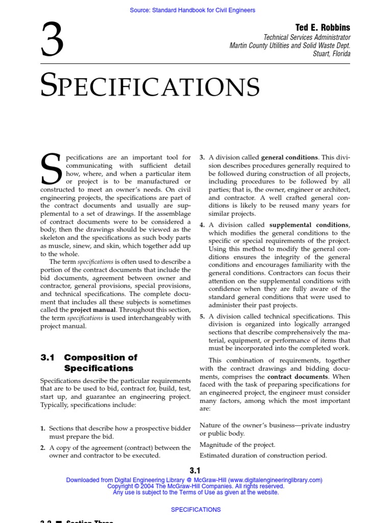 3 Specifications | PDF | Technology & Engineering