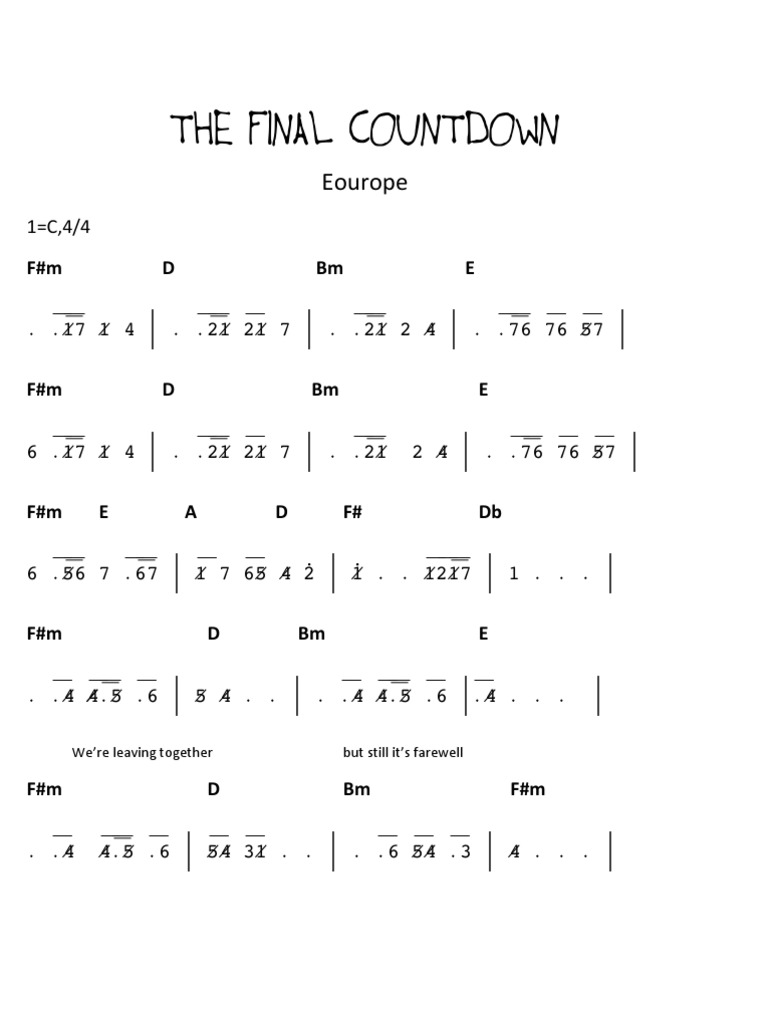 Not Angka The Final Countdown | PDF