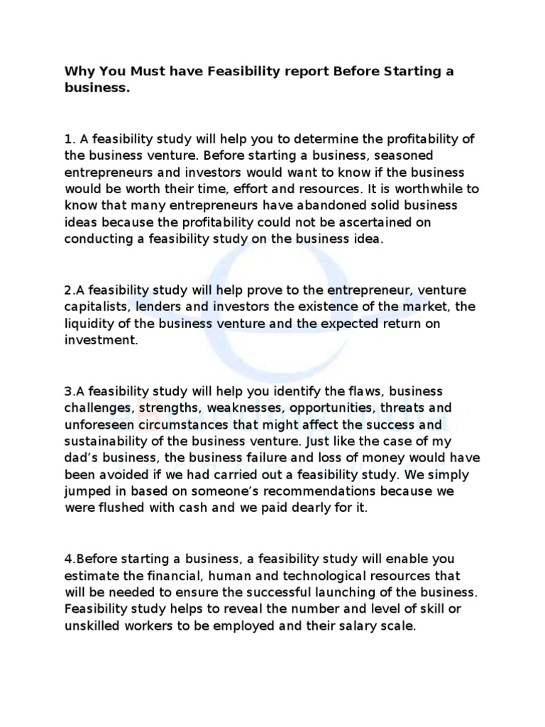 Business Feasibility Study Report | PDF | Feasibility Study | Business
