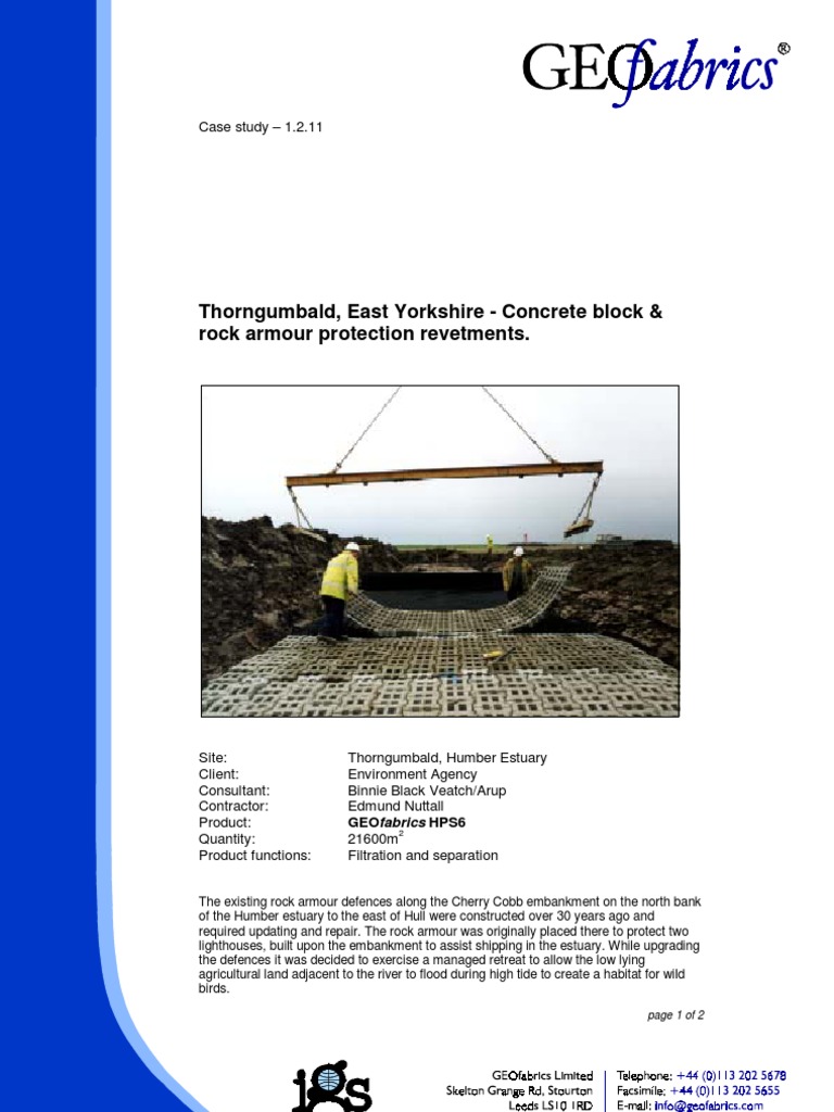 Thorngumbald, East Yorkshire - Concrete Block & Rock Armour Protection ...