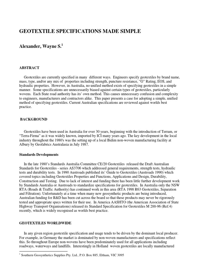 Geotextile Specifications 2 | PDF | Nonwoven Fabric | Drainage