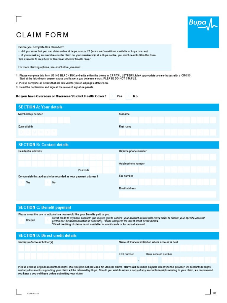 Medical Claim Form | Personally Identifiable Information | Medicare ...