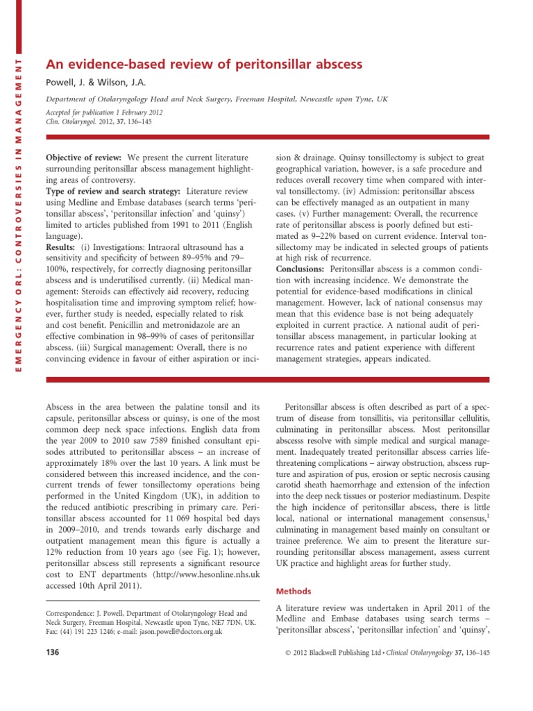 Quinsy | PDF | Surgery | Medical Imaging