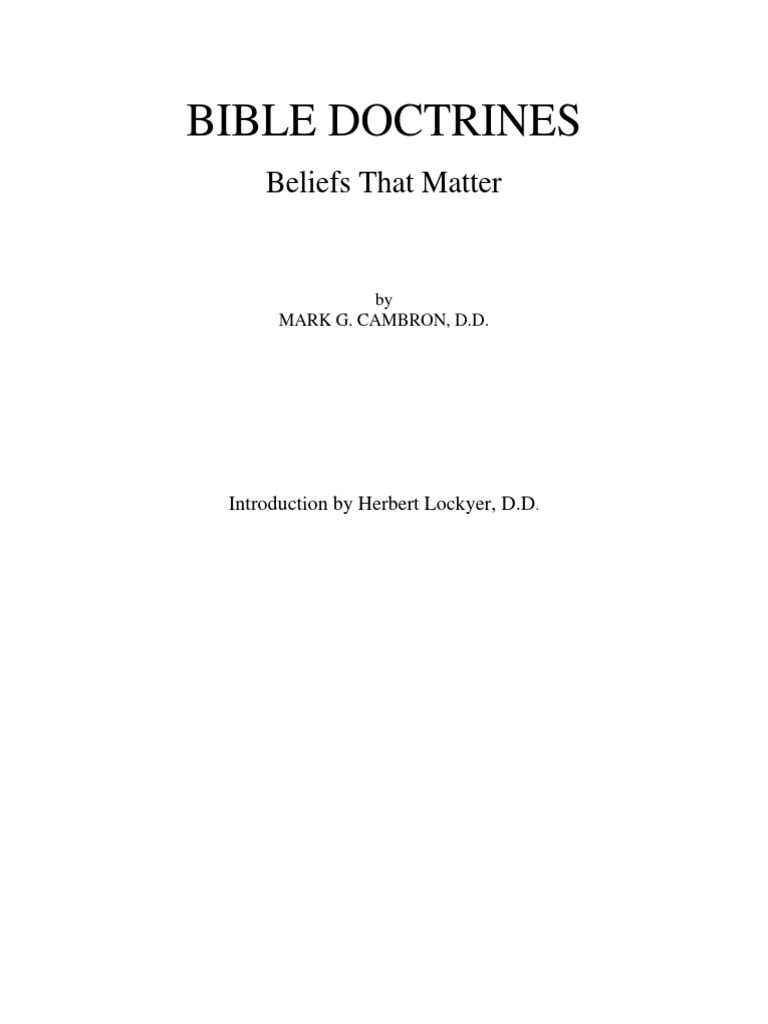 Key Bible Doctrines Explained | PDF | God The Father | Trinity