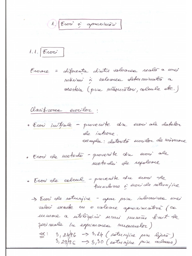 Metode Numerice - Notite de Curs | PDF