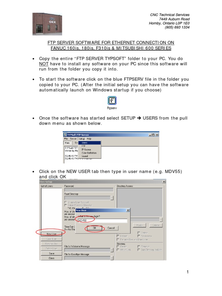 Typsoft FTP Setup for FANUC NCs | PDF | File Transfer Protocol ...