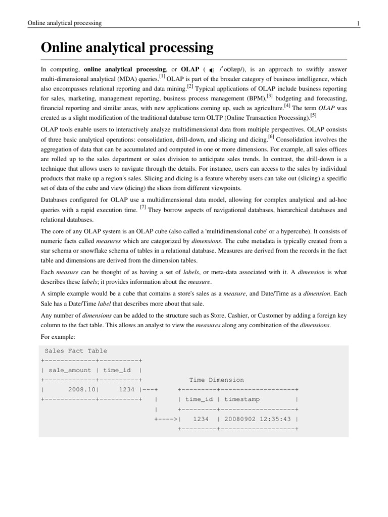 OLAP | PDF | Data Management Software | Information Technology