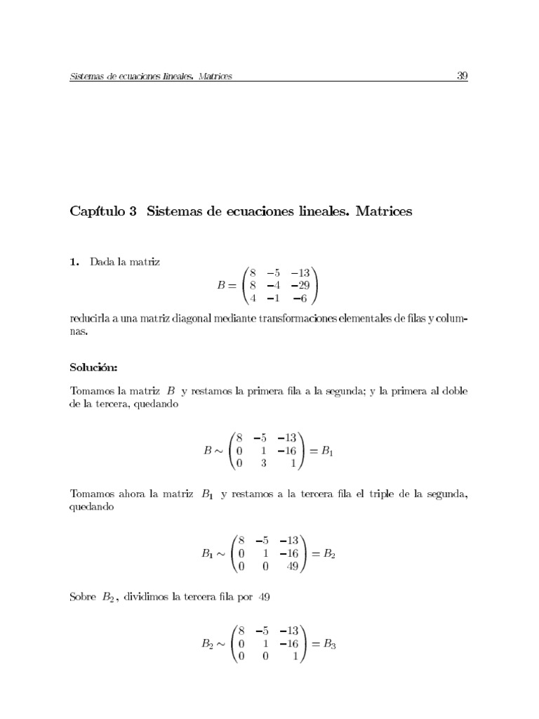 Ejercicios Resueltos Sistemas De Ecuaciones Lineales Matrices Pdf 9461