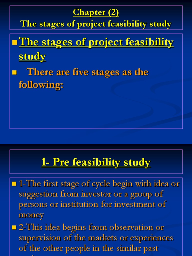 Chapter (2) The Stages of Project Feasibility Study | PDF | Feasibility ...