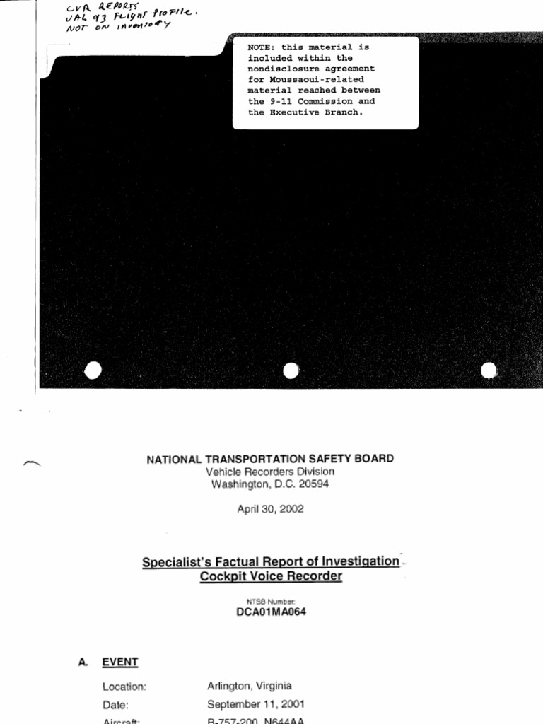 T8 B18 NTSB Documents 1 of 3 FDR - CVR - Cockpit Voice Recorder Reports ...