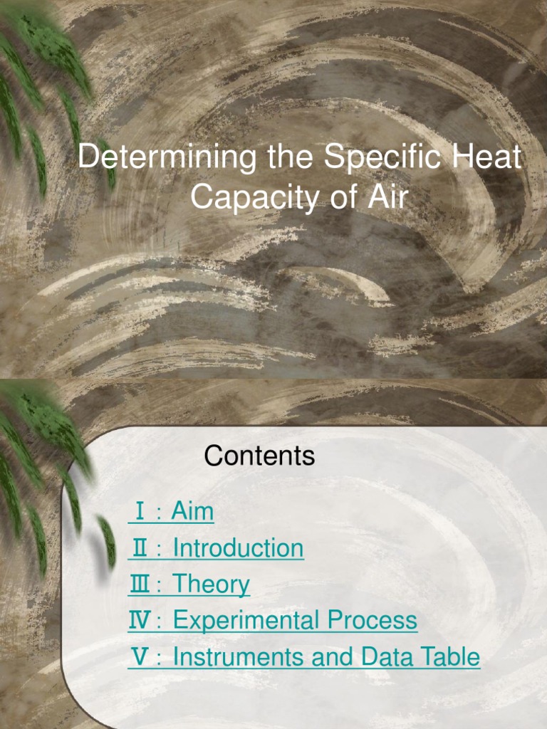 Determining The Specific Heat Capacity of Air | PDF | Heat Capacity | Gases