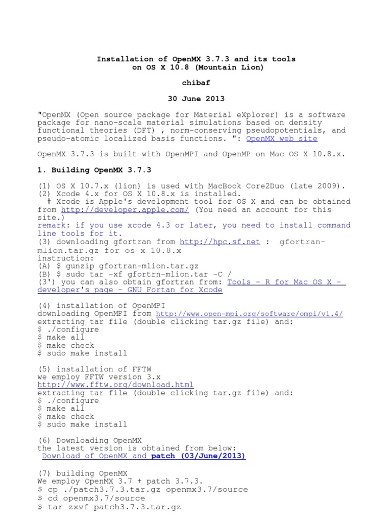 OpenMX 3.7 Installation On Mac OS X 10.8 | PDF | Os X Mountain Lion | Xcode