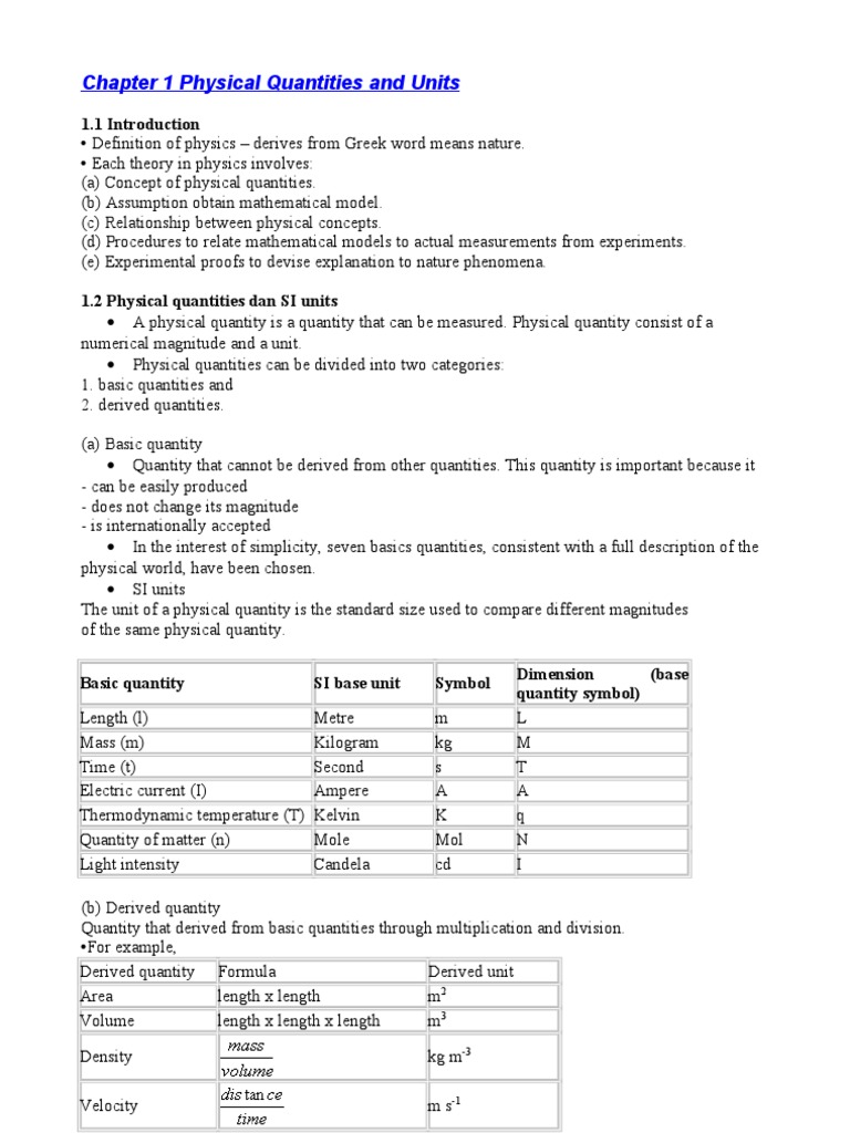 Chapter 1 Physical Quantities and | PDF | Observational Error | Significant Figures