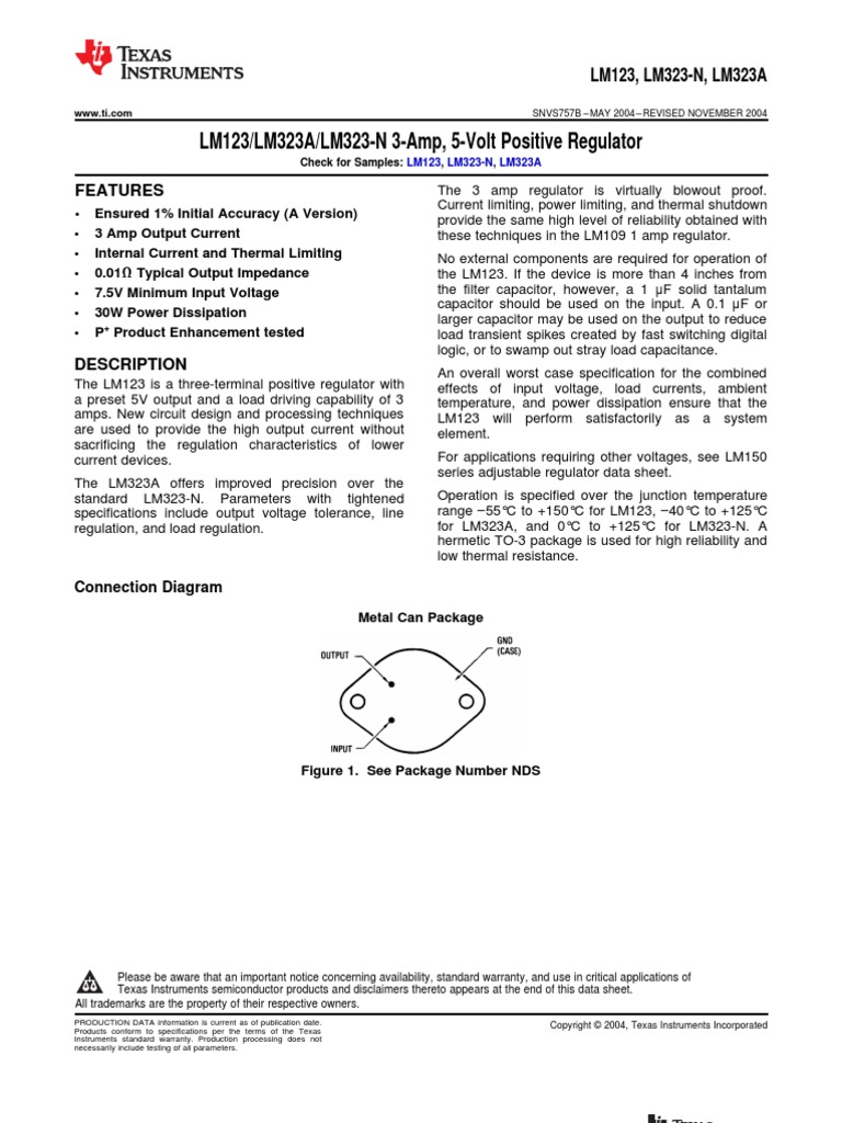LM323K Transistor | PDF | Amplifier | Capacitor