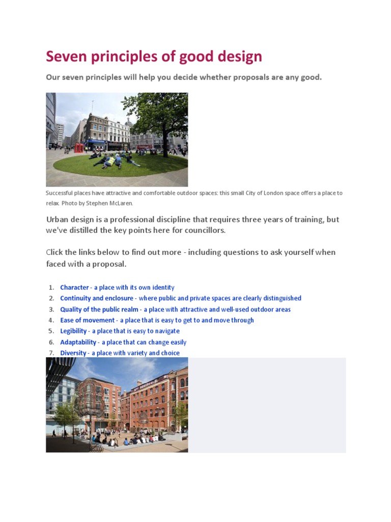 Seven Principles of Urban Design | PDF | Urban Design | Biodiversity