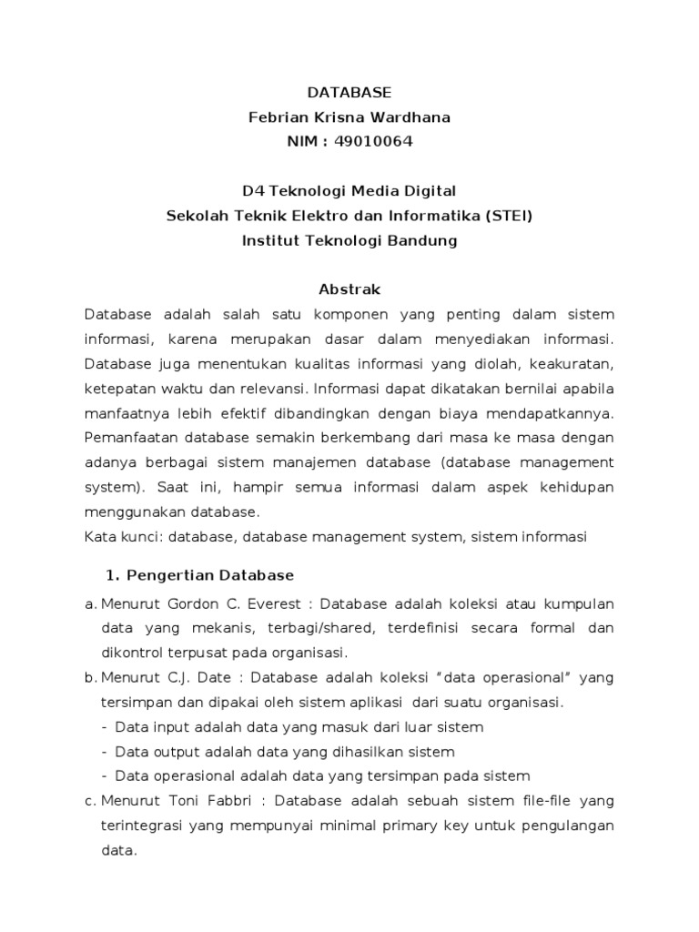 Febrian Krisna Wardhana Dbms | PDF | Seni | Komputer
