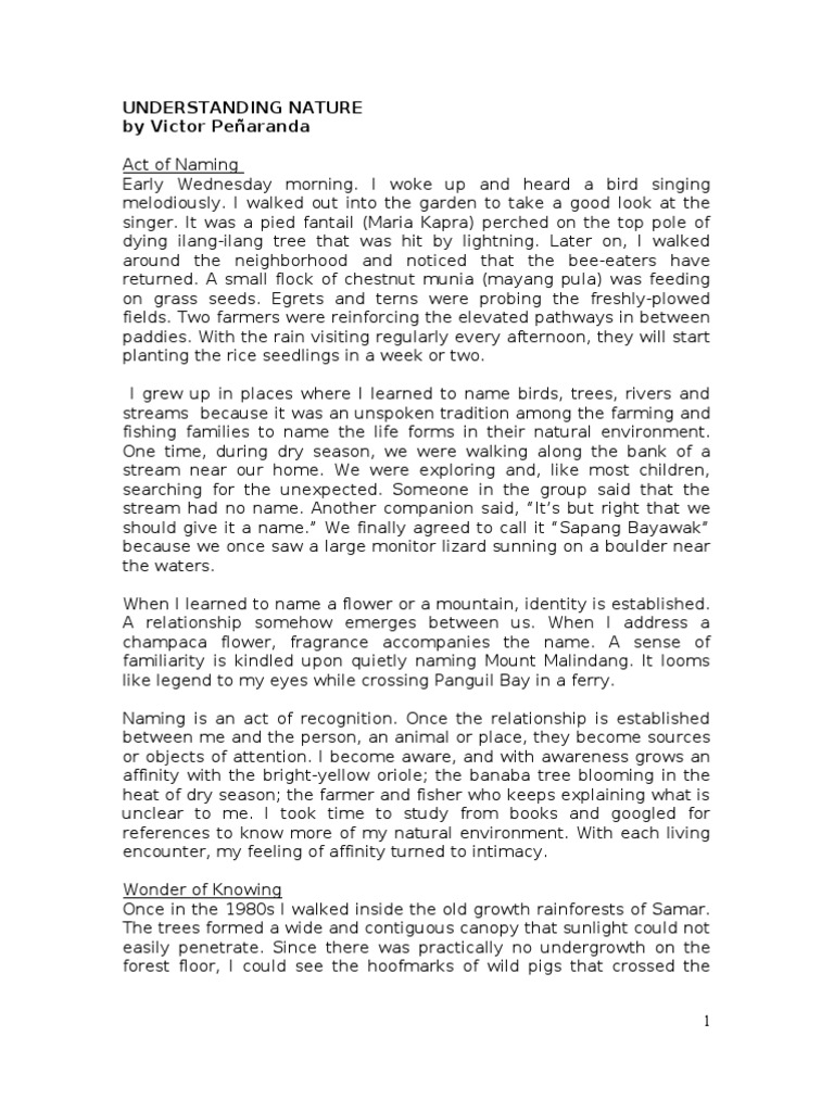 Understanding Nature by Victor Peñaranda | PDF