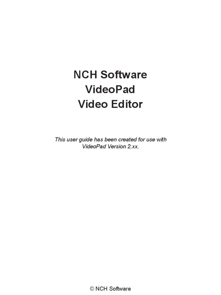 Videopad Manual | PDF | Codec | Data Compression