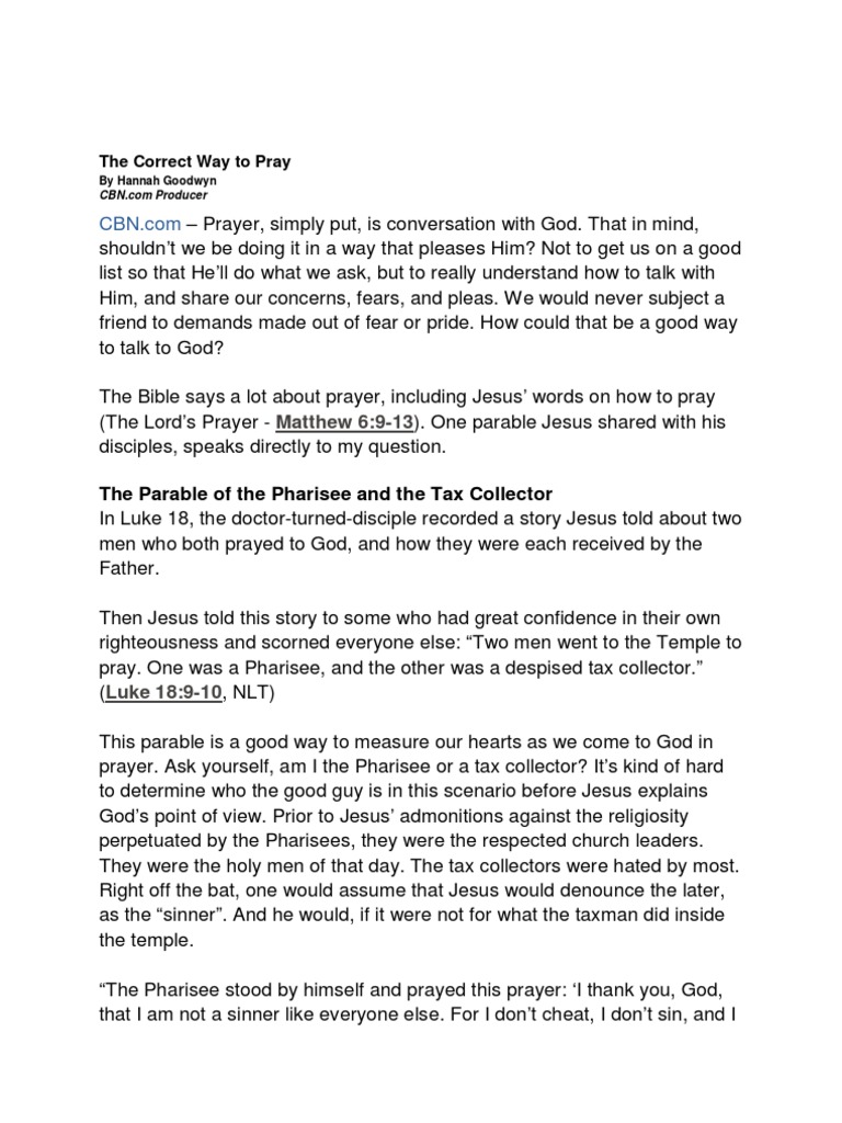 The Correct Way To Pray PDF | PDF | Repentance | Prayer