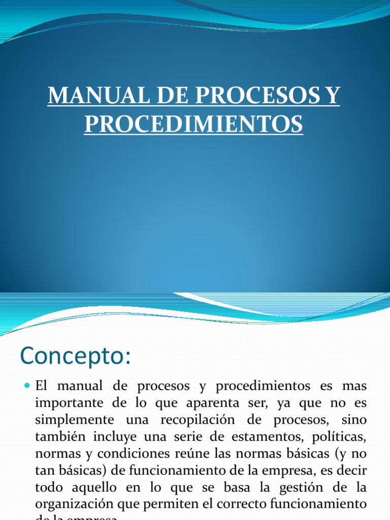 Manual de Procesos y Procedimientos | PDF | Información | Software
