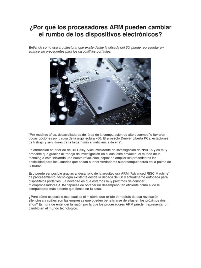 Procesadores ARM | PDF | Arquitectura de brazo | Microprocesador