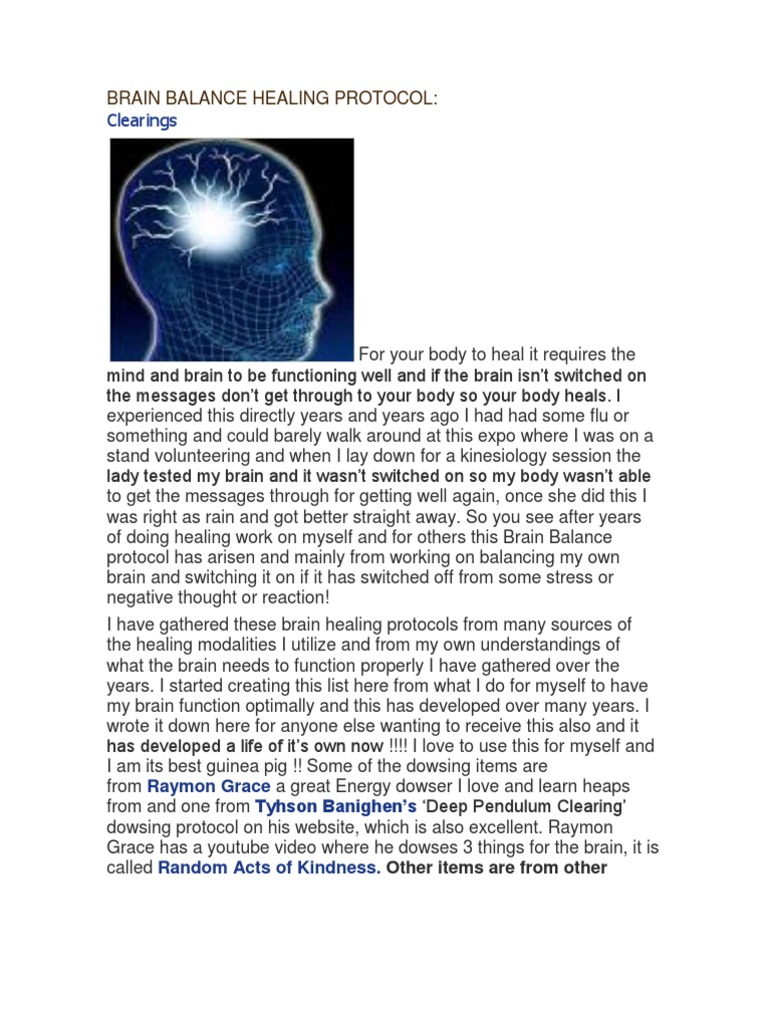 Brain Balance Healing Protocol | PDF | Dowsing | Brain