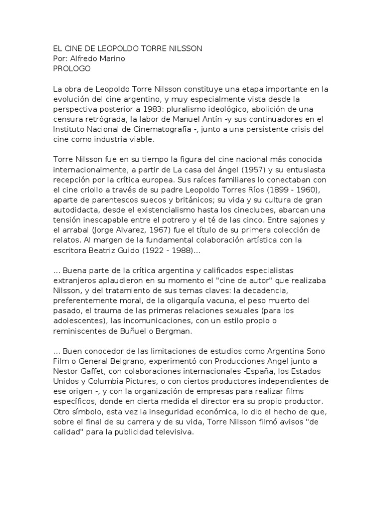 El Cine de Leopoldo Torre Nilsson | PDF