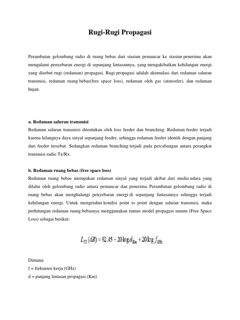 Rugi-Rugi Propagasi | PDF | Komputer | Teknologi & Rekayasa