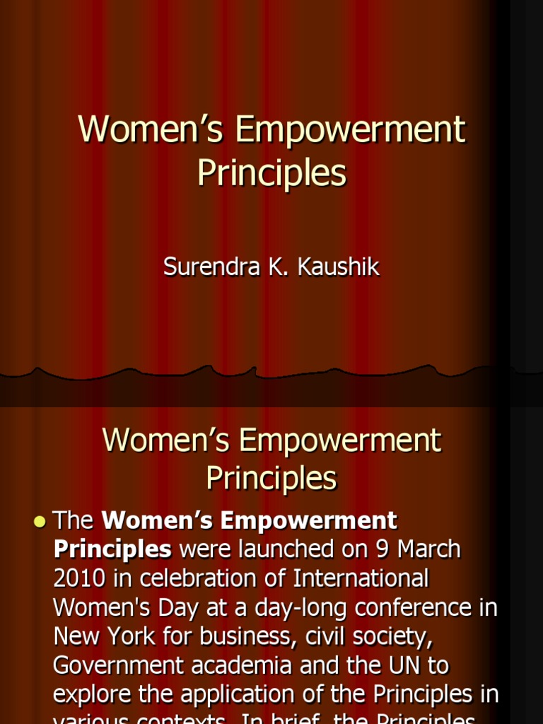 Women's Empowerment Principles: Surendra K. Kaushik | PDF | Empowerment ...