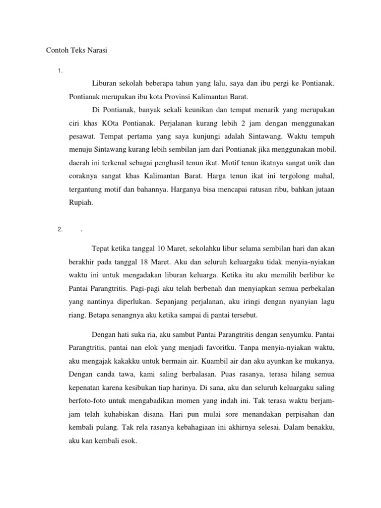 Contoh Teks Narasi | PDF