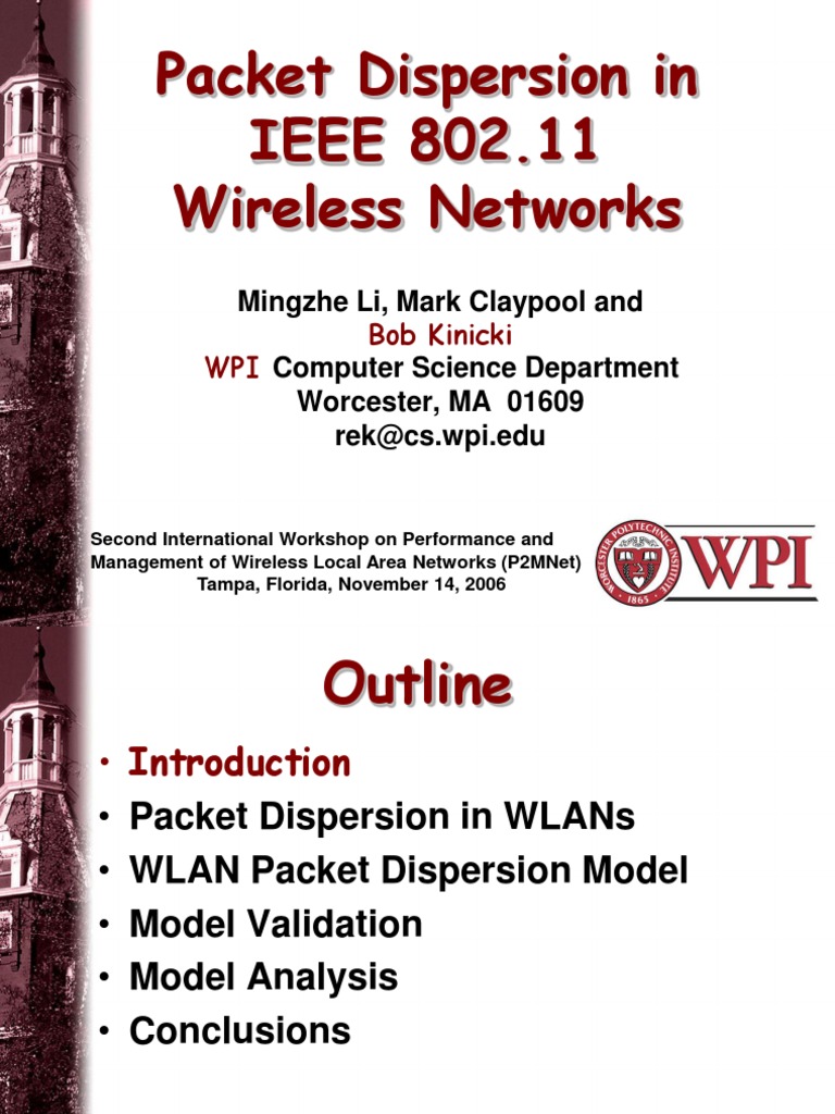 Packet Dispersion in IEEE 802.11 Wireless Networks | PDF | Wireless Lan ...