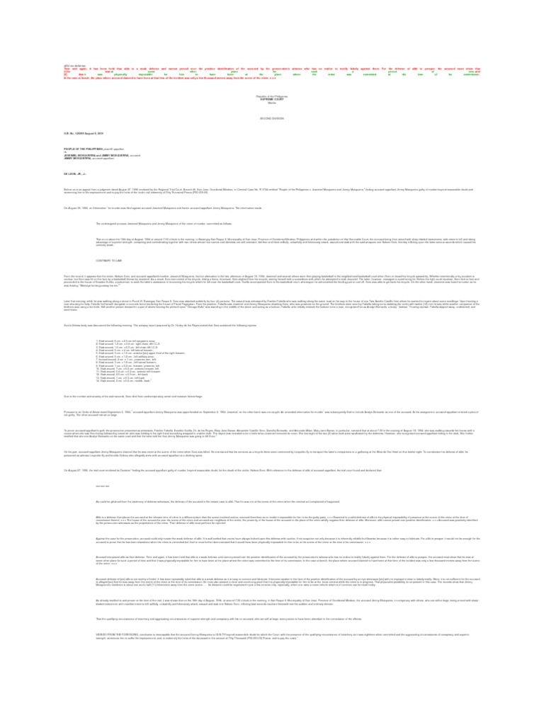 Alibi Defense Rejected: Court Upholds Murder Conviction Despite Claims ...