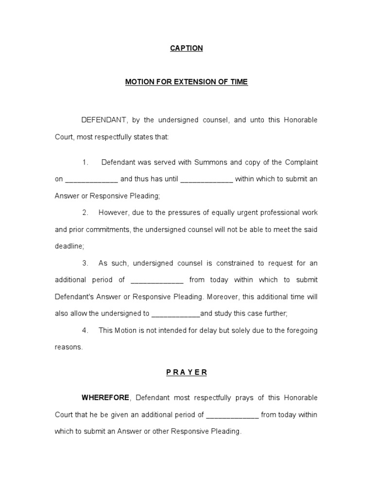 Motion For Extension | PDF