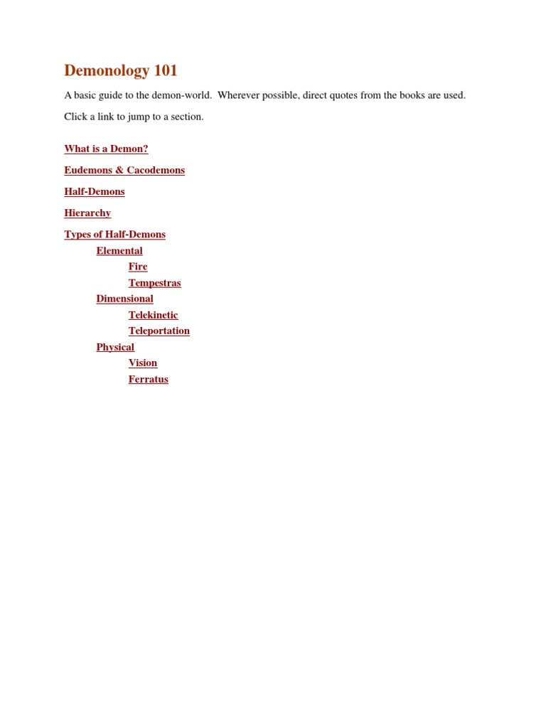 Demonology 101 | PDF | Demons | Hierarchy