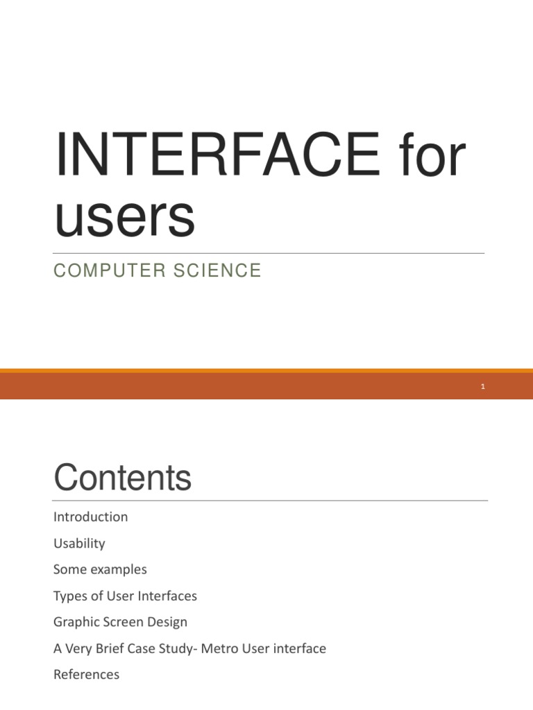 Interface For Users: Computer Science | PDF | Graphical User Interfaces | Usability