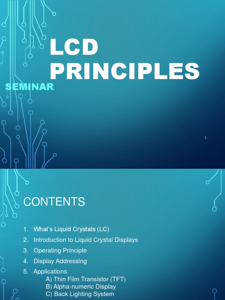 LCD Principles | PDF | Liquid Crystal | Liquid Crystal Display